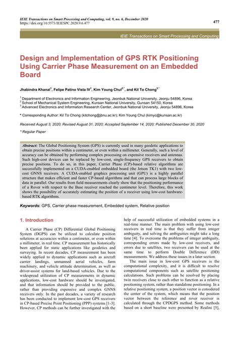 pdf design and implementation of gps rtk positioning using carrier