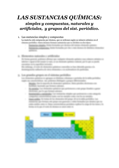 Solution Las Sustancias Qu Micas Simples Y Compuestas Naturales Y