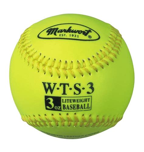 Markwort 무게감 있는 합성 피혁 야구공 22 9cm 9인치 85g 3온스 옵틱 옐로우 333 티몬