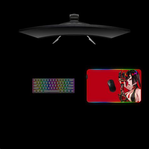 Cyber Samurai Girl Design M Xxl Size Rgb Gamer Mouse Pad