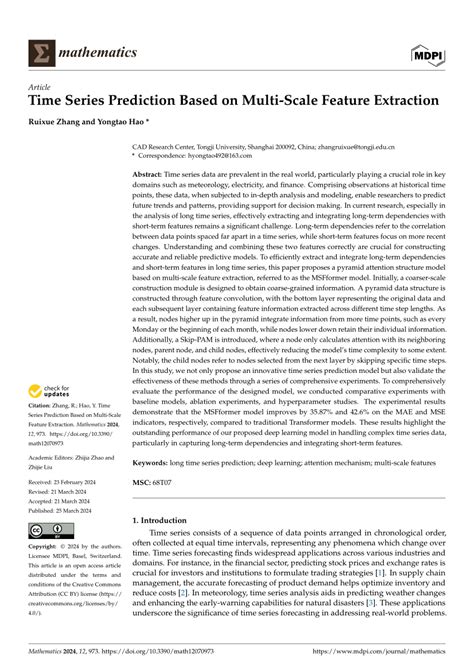 Pdf Time Series Prediction Based On Multi Scale Feature Extraction