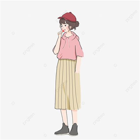 手繪塗口紅的女孩圖案 人物 卡通 時尚女孩素材圖案，psd和png圖片免費下載