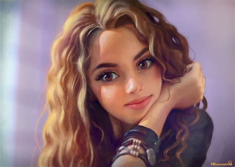 Обои на рабочий стол Девушка с длинными волнистыми волосами By Mironishin Story обои для