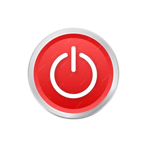 빨간색 전원 버튼 켜기 끄기 아이콘 시작 전원 버튼 벡터 스톡 일러스트레이션 프리미엄 벡터