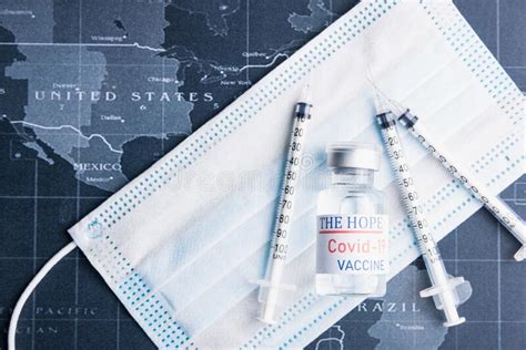 Injection Syringe Needle World Map Close Up Vaccine Medical