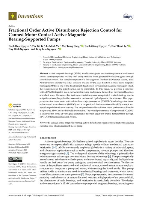 Pdf Fractional Order Active Disturbance Rejection Control For Canned