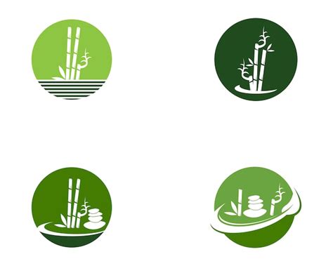 대나무 아이콘 스파 로고 디자인 벡터 일러스트 레이 션 프리미엄 벡터