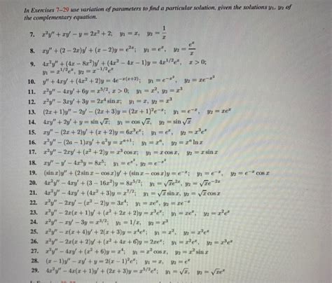 Solved In Exercises Use Variation Of Parameters To Find Chegg Com
