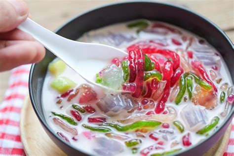 Thai Rice Flour Dessert Thai Dessert Cantaloupe Jelly Mixed Fruit