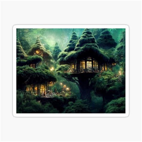 Fantasy Cozy Treehouse Sticker For Sale By Rudekitten Redbubble