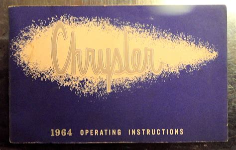 1964 Chrysler Operating Instructions