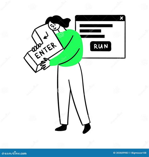 Cartoon Color Web Development Concept Scene With Character Girl Vector