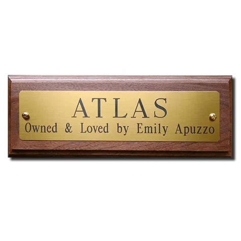 Engraved Brass Name Plate On Solid Walnut Wood Plaque Starting At