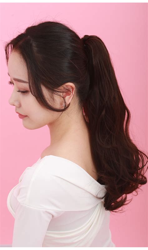 포니 테일 롱 루즈 웨이브 집게 핀 가발 묶음 머리 헤어