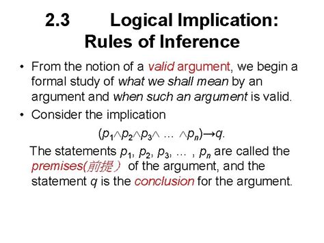 2 3 Logical Implication Rules Of Inference From