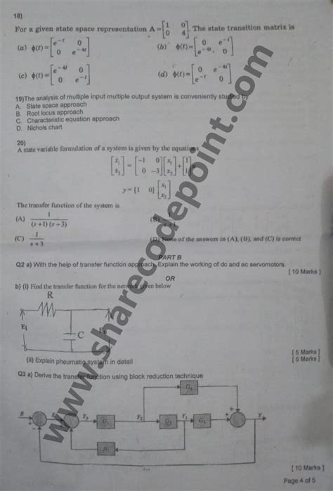 ece305 control systems end term exam question paper ece 305 lpu