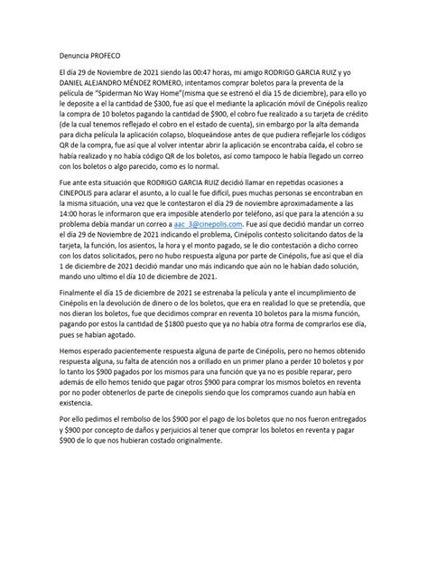 Denuncia Profeco Pdf