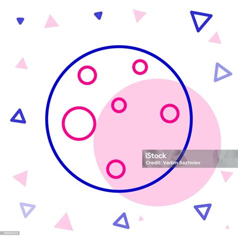 線行星火星圖示隔離在白色背景五顏六色的輪廓概念向量向量圖形及更多space And Astronomy圖片 Space And
