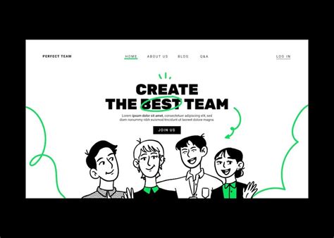 손으로 그린 사람들의 그룹 방문 페이지 무료 벡터 How To Draw Hands Website Design
