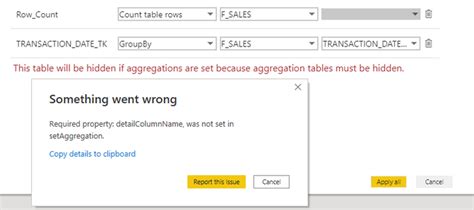 manage aggregations count table rows is 100 bro microsoft