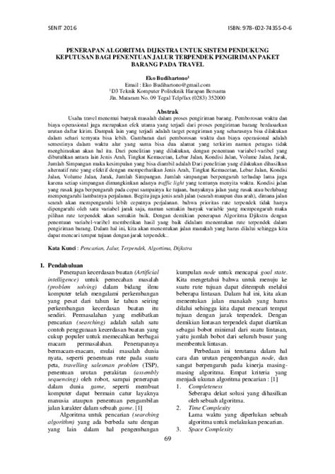 Pdf Penerapan Algoritma Dijkstra Untuk Sistem Pendukung Keputusan Bagi Penentuan Jalur
