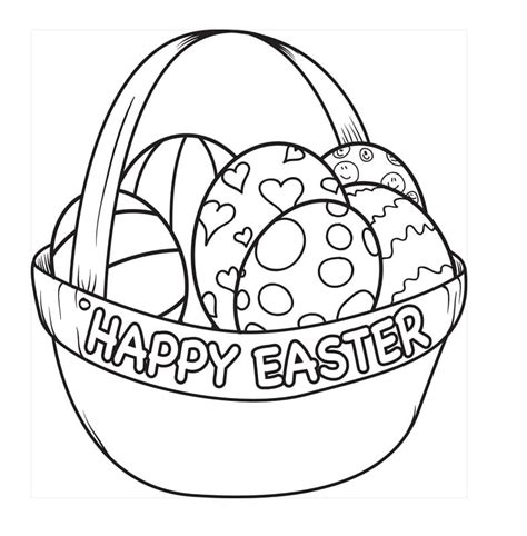 Coloriage Panier de Pâques Pour les Enfants télécharger et imprimer