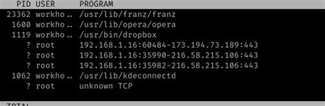 unknown connections in nethogs without pid r archlinux