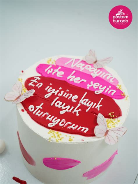 Pembe Kelebek S Slemeli Naked Cake