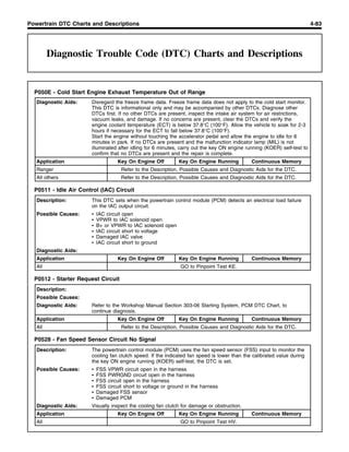 Diagnostic Trouble Code (DTC) Charts and Descriptions | PDF