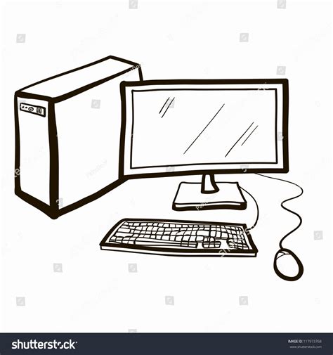 Desktop Computer Sketch At Explore Collection Of