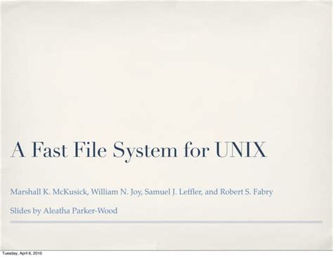 Fast File System Pdf
