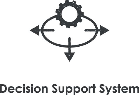 Arrows Decision Support System Vector Icon Illustration With Stamp