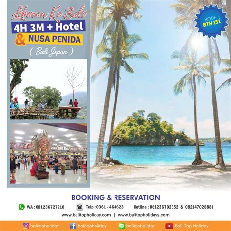 Paket Tour Bali Nusa Penida Paket Wisata Bali 4 Hari 3 Malam