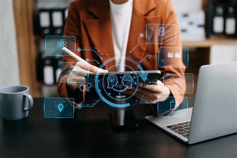 Woman Using Chatbot In Computer And Tablet Smart Intelligence Ai Chat With Ai Artificial