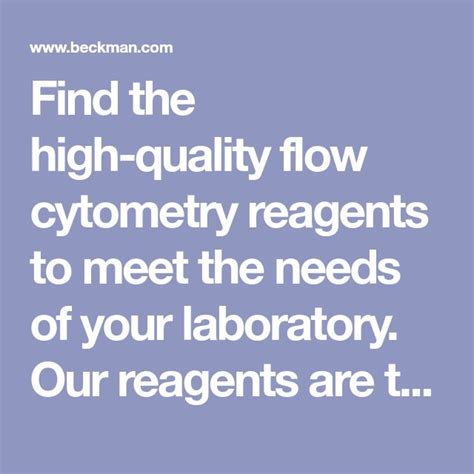 High Quality Flow Cytometry Reagents For Your Laboratory
