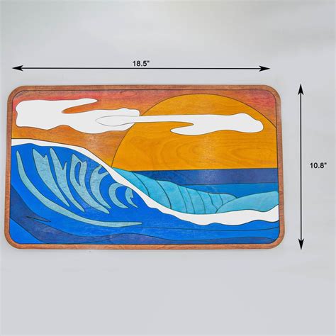 Handmade Beach Decor Ocean Wall Art Sunset Wave Ocean Wave Etsy