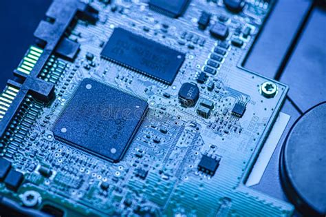 Electronic Circuit Board Showing Computer Hardware Components Editorial