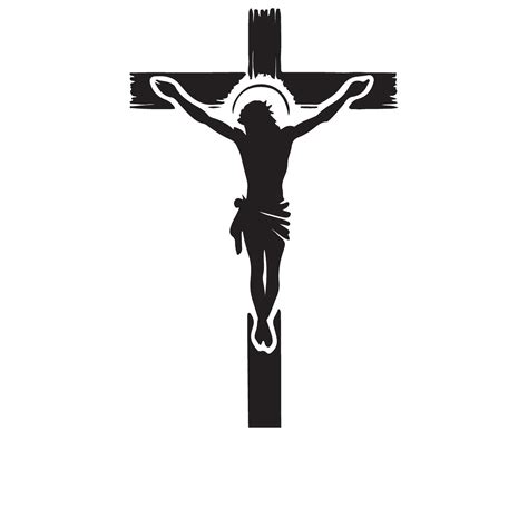 Jesus Christ On Cross Silhouette Illustration Religious Symbol 55913716
