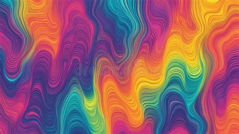 Colorful Abstract Wavy Pattern Vibrant Hues Of Pink Blue Yellow And Green Stock Image