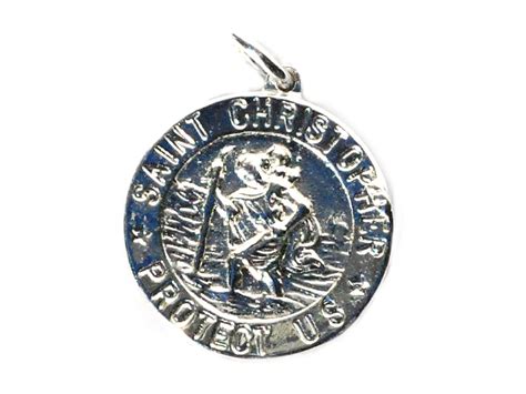 Sterling Silver Saint Christopher Medallion Pendant