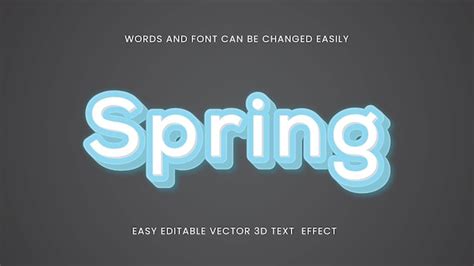 Premium Vector Vector Spring 3d Text Style Design