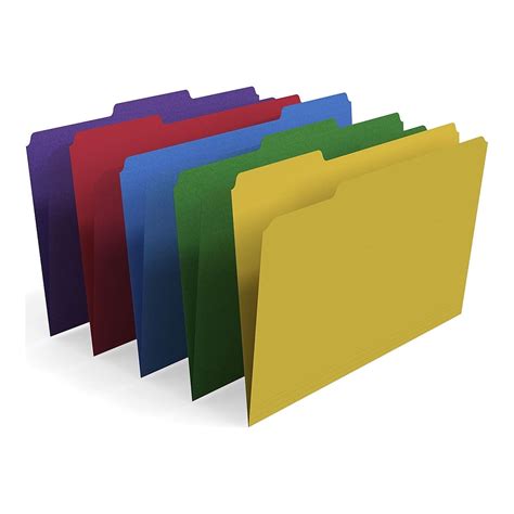 Staples Legal Size File Folders 1 3 Cut Tab Assorted Colors Bulk
