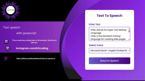 Text To Speech In Javascript Convert Text Into Voice Html Css And Js