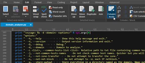 Column Mode Column Editor Ultraedit