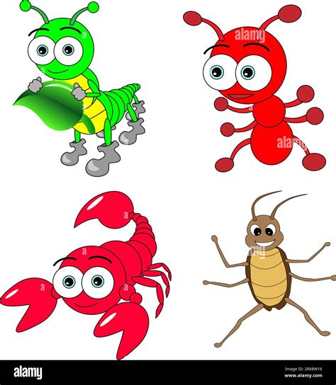 Illustration Of Cute Insects Set Stock Vector Image And Art Alamy