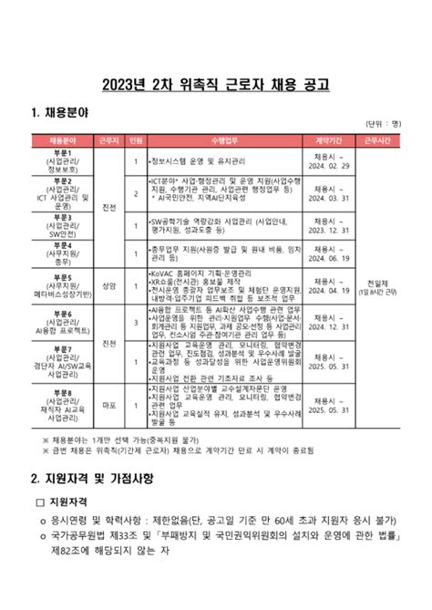 정보통신산업진흥원 계약직 신입경력사업관리 사무지원 등 채용 공모전 대외활동 링커리어
