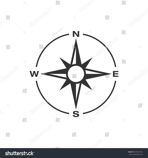 Compass Rose Icon Logo Template Illustration Stock Vector Royalty Free