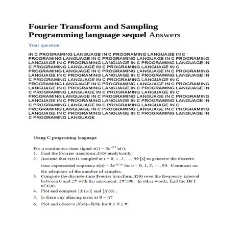 Compute The Discretetime Fourier Transform Dft Compute The Dft