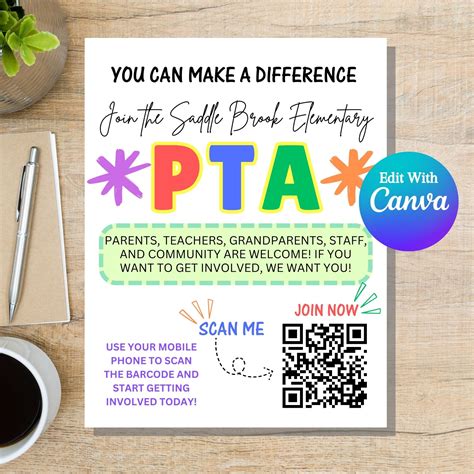 Colorful Join The Pto Flyer Pta Information Pta Flyer Editable