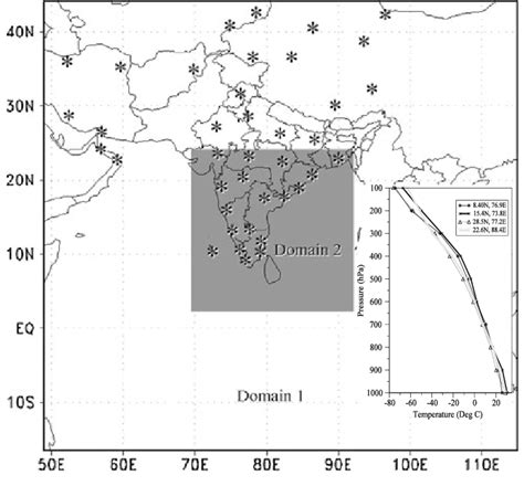 The Two Nested Domains Used In The Wrf Simulation Resolutions Are 36